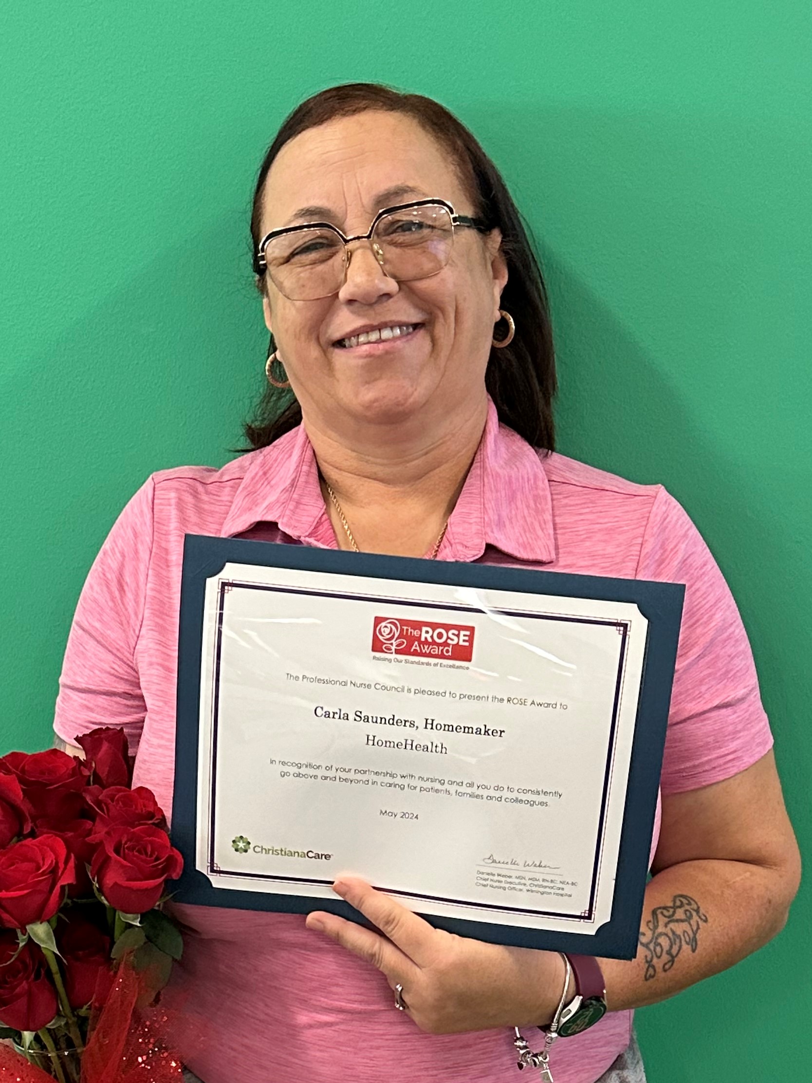 Carla Saunders Honored With ROSE Award - ChristianaCare News